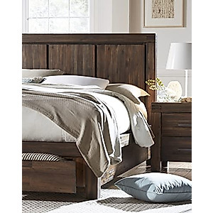 Modus Furniture Solid-Wood Bed, Queen, Meadow - Brick Brown