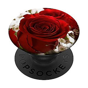 Red Rose Floral Flower Gift PopSockets PopGrip: Swappable Grip for Phones & Tablets