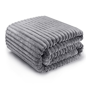 Luciphia Waterproof Pet Blankets for Couch Sofa Bed Cover Liquid Pee Proof Washable Soft Fluffy Large Dog Blanket Reversible Furniture Protection Grey X-Large（85" x 57"）