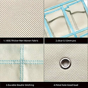 KEEPJOY Classroom Pocket Charts for Cell Phone Calculator Holders, Pocket Organizer for Cell Phone Jail with 30 Clear Pockets Chart Size 33.5 x 24.5 Inch Classroom Pocket Storage (Beige)