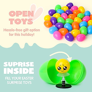 JOYIN 144 PCS Prefilled Easter Eggs with Assorted Toys for Easter Egg Hunt, Party Favors, Basket Stuffers, Classroom Prize Supplies