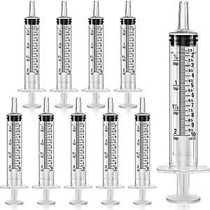 10 Pack Plastic Syringe Liquid Measuring Syringes Without Needle for Epoxy Resin, Craft, Scientific Labs, Feeding Pets Animals, Oil or Glue Applicator (10 ML)