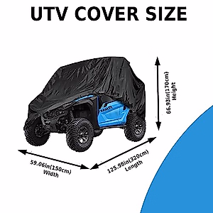 YONQIFON Yamaha UTV Cover 2 Seats, All-Weather Protection Waterproof Outdoor Heavy Duty Side by Side Covers Compatible with Yamaha Rhino 660,Viking 700,Wolverine 1000 850, Kawasaki Mule, Teryx