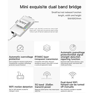 Vonets WiFi Extender 2023 Release AC1200 2.4GHz/5GHz Dual Band WiFi Bridge/WiFi to Ethernet/Broader Coverage Than Ever with 1 RJ45 (10/100Mbps) USB/DC Powered for DVR/IP Camera/WiFi Repeater with Fan