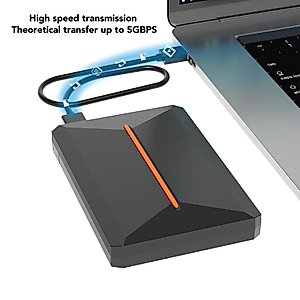2.5inchExternal Hard Drive Enclosure, 5Gbps Transfer Speed, Plug and Play, Supports up to 2TB, for Windows, for Lunix for OS X