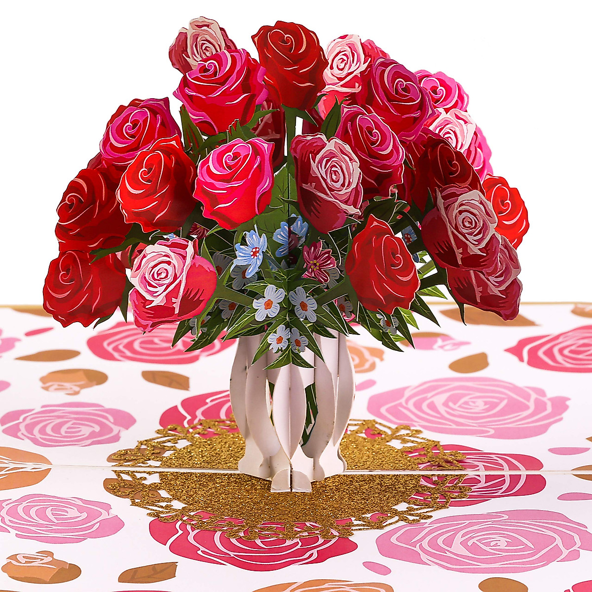 TRUANCE Pop Up Card, Greeting Card, Rose Bouquet Flowers, For Mother's Day, Fathers Days, Anniversary Card, Birthday Card, Love Card, Valentine Cards, Thank You Card, All Occasions