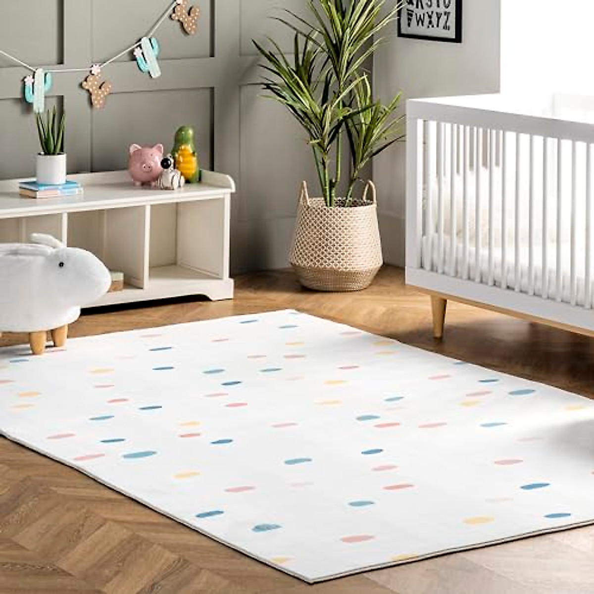 nuLOOM Calla Kids Polka Dot Nursery or Playroom Area Rug, 4x6, Multi