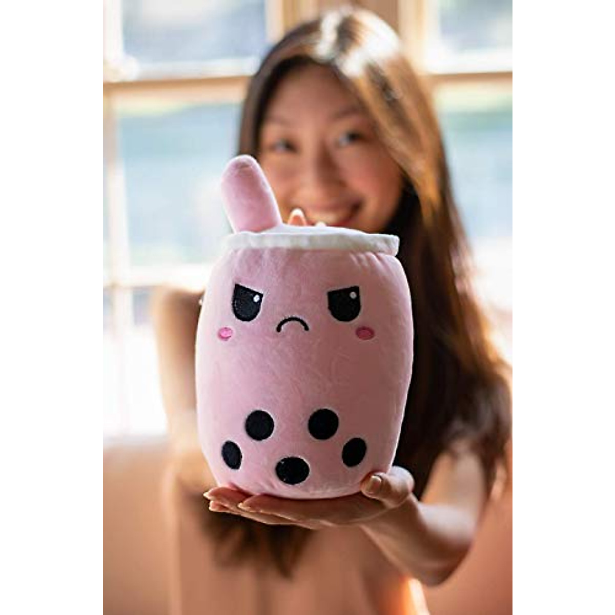 The Original Boba Tea Reversible Boba Plush - Happy to Mad (Reversible Boba Plushie)