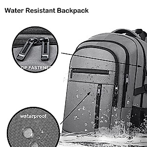 Lapsouno Extra Large Travel Backpack, Backpack, Laptop Backpack, Durable 17.3 Inch TSA Computer Backpack with USB Port, Anti-Theft Water Resistant Backpack Christmas Gifts for Men Women,Grey