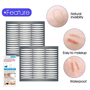 168Pairs Ultra Invisible Two-sided Sticky Double Eyelid Tapes Stickers for Heavy Saggy Droopy Hooded Eyelids, Medical Fiber Self-adhesive Strips, Instant Eyelid Lift Without Surgery