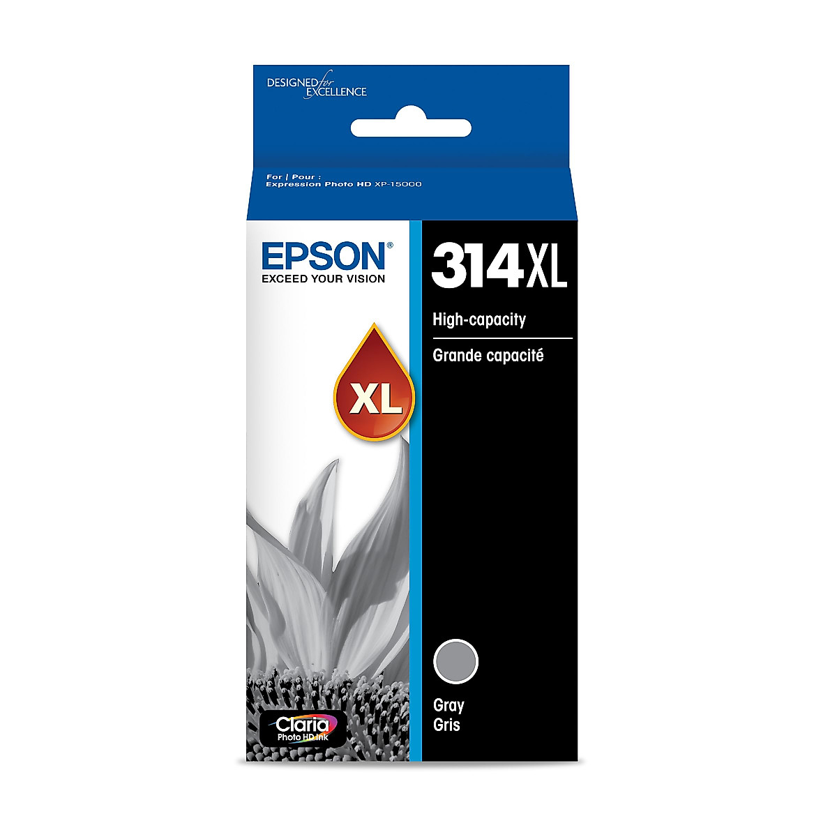 EPSON T314 Claria Photo HD -Ink High Capacity Gray -Cartridge (T314XL720-S) for Select Epson Expression Photo Printers