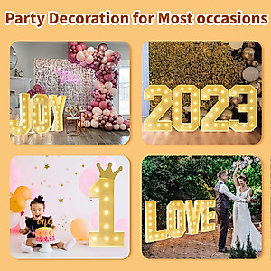 GENNIZZ 4FT Marquee Numbers with Hot Glue Gun, Marquee Light Up Numbers for 1st 21st Birthday Decorations, Marquee Light up Letters Anniversary Party Decor, Mosaic Numbers for Balloons Number 2