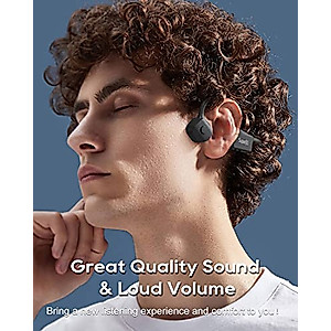 SAMVEK Bone Conduction Bluetooth Headphones with Mic, Qualcomm 3024 Chip, IP68 Waterproof Open Ear Headphones, Wireless Sweatproof Earbuds, Sport Headset for Running, Cycling, Workouts and Gym