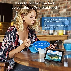 Keyless Entry Door Lock Handle: SMONET Smart Front Door Lock Set Alexa Deadbolt Locks Front Door Handle Bluetooth Electronic Digital Keypad Lock with APP Voice Control Keyfob Auto Lock for Home