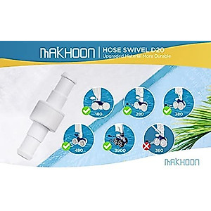 Makhoon D20 Hose Swivel with D15 Hose Nut Compatible with Zodiac Polaris 280, 380, 180 Pool Cleaner Hose Swivel,Pool Cleaner Replacement Parts
