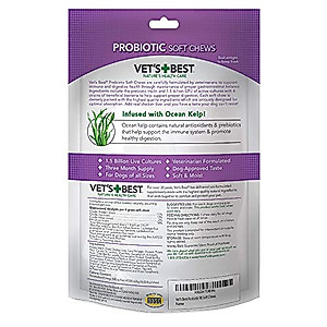 Vet's Best Probiotic Soft Chews Dog Supplements, 30 Day Supply