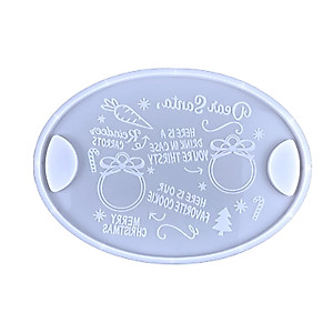 Xidmold Christmas Resin Oval Silicone Mold for Epoxy, Tea, Cookie, Snack Food Tray - Xmas Decorations