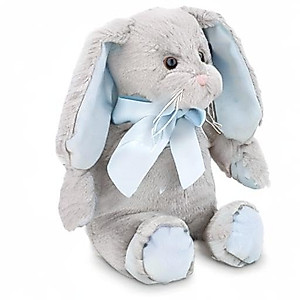 Bearington Lil' Hopsy The Stuffed Bunny, 12 Inch Blue Stuffed Bunny for Easter