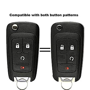 KeylessOption Keyless Car Remote Uncut Flip Ignition Key Fob Replacement for OHT01060512 (Pack of 2)