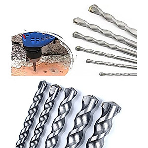 Masonry Drill Bits 5/32 in.x 3-1/2 in. Carbide Tip Flat Shank Drill Concrete Stone Bricks-10Pcs
