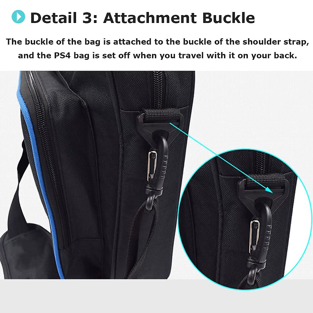 Travel Carrying Case, Waterproof Shockproof Storage Bag Organizer, With Adjustable Shoulder Strap, For PS4 Carrying Case, for Playstation 4 & Accessories