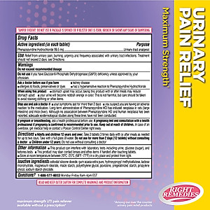 RIGHT REMEDIES Urinary Pain Relief Phenazopyridine HCl 99.5mg Tablets | Maximum Strength OTC for Fast Relief of UTI Pain, Burning and Bladder discomfort | Generic AZO Maximum Strength (72 Count)