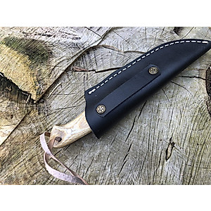 Perkin 7 Inches Damascus Steel Hunting Knife With Sheath SK500