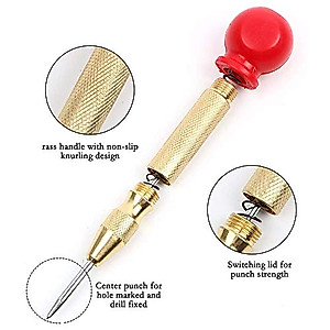 Set of 8 Spiral Tap Drill Bit Set, 1/4 Inch Metric Thread Tap M3-M10 HSS Spiral Hex Shank Combination Drill Screw Tap Bit Set with Automatic Spring Loaded Center Punch Tool and extension rod 60mm
