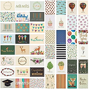 48-Pack Assorted Cards with Envelopes for All Occasions, Box Set of Greeting Cards for Birthdays, Congratulations, Weddings, Thank You, Thinking of You Notes, 48 Designs (4x6 In)