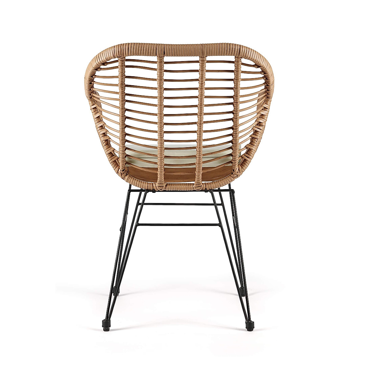 WestinTrends 3 Pc Set Furniture Wicker Rattan Patio Conversation Seating Chair with Cushions and Table for Indoor Outdoor, Balcony, Porch, Garden, Pool, Deck, Lounge, White