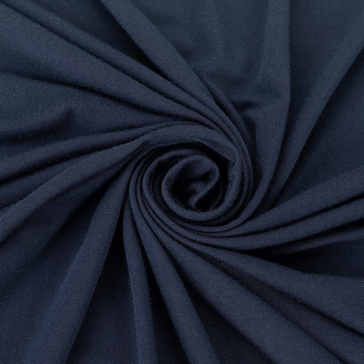 Bayceen Large Jersey Knitted Swaddle Blanket for Baby, Soft Stretchy Receiving Blanket for Newborns with Hat, Large 47 x 47 inches (Navy)