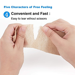 Cohesive Bandage Wrap, Self Adhesive Medical Tape,Vet Wrap, Athletic Elastic Stretch Band, self Adhesive, Flexible, Breathable & idea for Sport Injury & Wound/Finger/Wrist (Pets Too) 2“x15ft