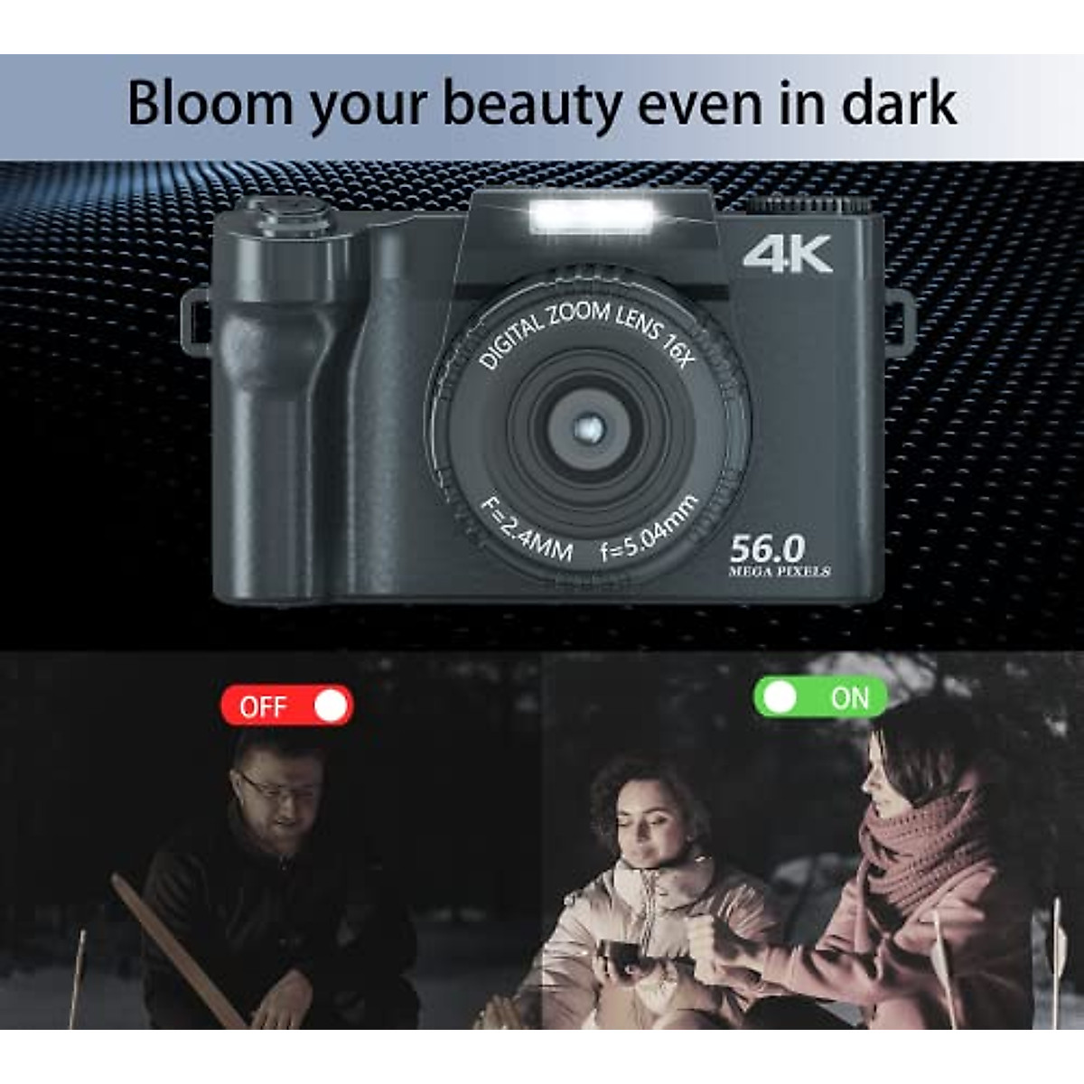 Digital Camera, Mini Camera with 16X Digital Zoom, 1080P Kid Camera 24MP Pocket Camera for Kids Teens Students