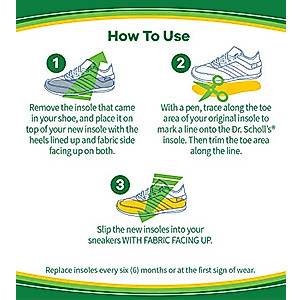 Dr. Scholl’s Running Insoles // Reduce Shock and Prevent Common Running Injuries: Runner's Knee, Plantar Fasciitis and Shin Splints, Men's 10.5-14