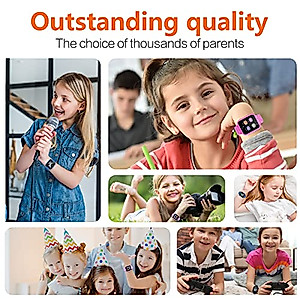 Retysaz Kids Game Smart Watch 24 Game Pedometer 2 HD Cameras Smartwatches for Children 3-14 Great Gifts to Girls Boys Electronic Learning Toys (Pink-A1)