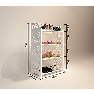 Jerry & Maggie - 4 tier WPC Shoe Rack / Shoe Storage Stackable Shelves Free Standing Shoe Racks - White