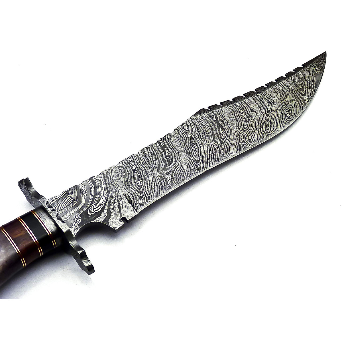 UK UNIQUE SHARP KNIVES BK-3039 Handmade Damascus Steel 15 Inches Damascus Steel Hunting Knife - Beautiful Rose Wood & Bone Handle