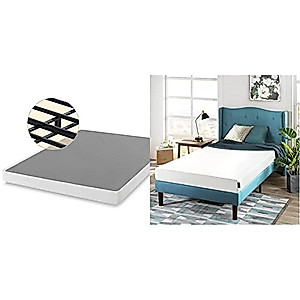 Zinus 5 Inch Metal Smart Box Spring, Twin & 6 Inch Green Tea Memory Foam Mattress / CertiPUR-US Certified / Bed-in-a-Box / Pressure Relieving, Twin, White