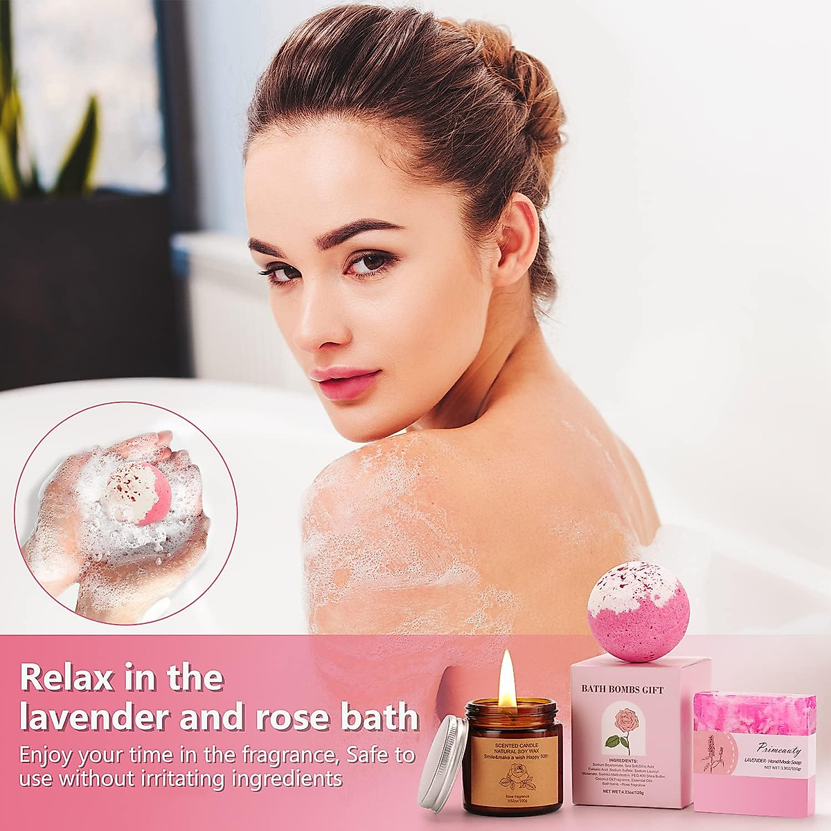 Ricihene 50th Birthday Gifts for Women, Best Friend Gift Basket for Women, Wife, Mom Friend Aunt bestie sistert, 50 Birthday Funny Wine Tumbler Gift Sets for Women 7PCS