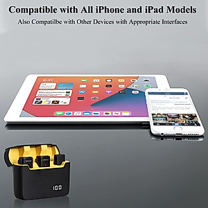 uowlbear Wireless Lavalier Microphones for iPhone iPad with Charging Case, Lapel Mini Microphone Podcast Microphone for Video Recording, Live Stream, Gaming, Video Call