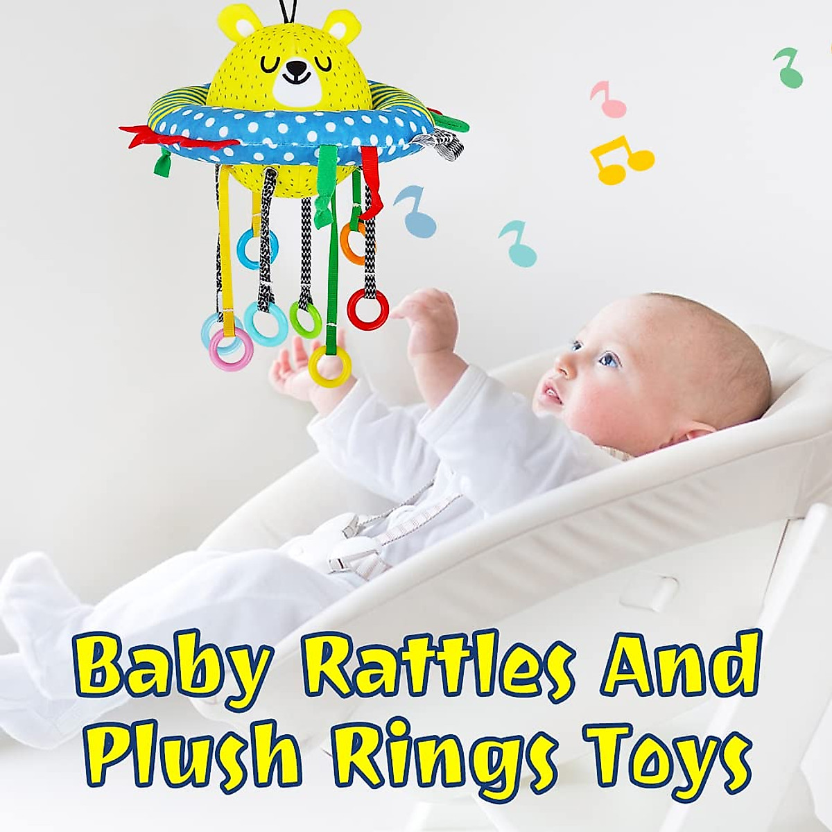 Montessori Toys for 1+ Year Old,Pull String Sensory Toys for Toddlers Fine Motor Skills,Plush Learning Activity Toy Baby Rattle Toys 6-12 Months,1 Year Old Boy Girl First Birthday Gifts Travel Toys