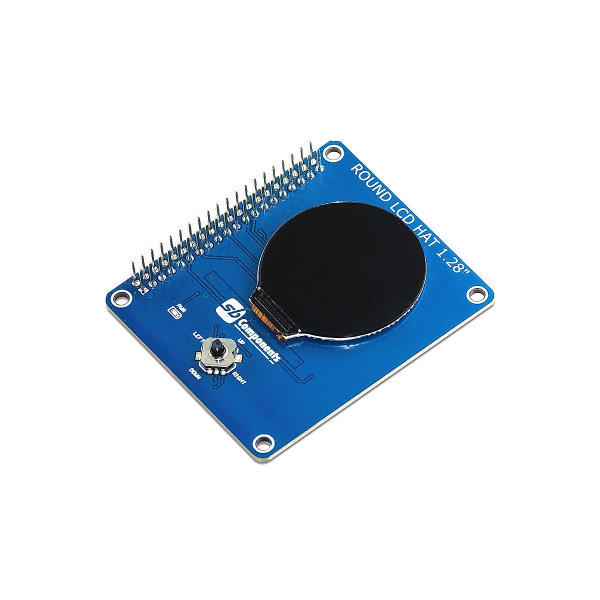 sb components Round LCD HAT for Raspberry Pi 4B/3B+/3B/2B/B+/A+/Zero and Zero W, 1.28inch Display, 240x240 Resolution, 65K RGB Colours Expansion Display Module for Raspberry Pi