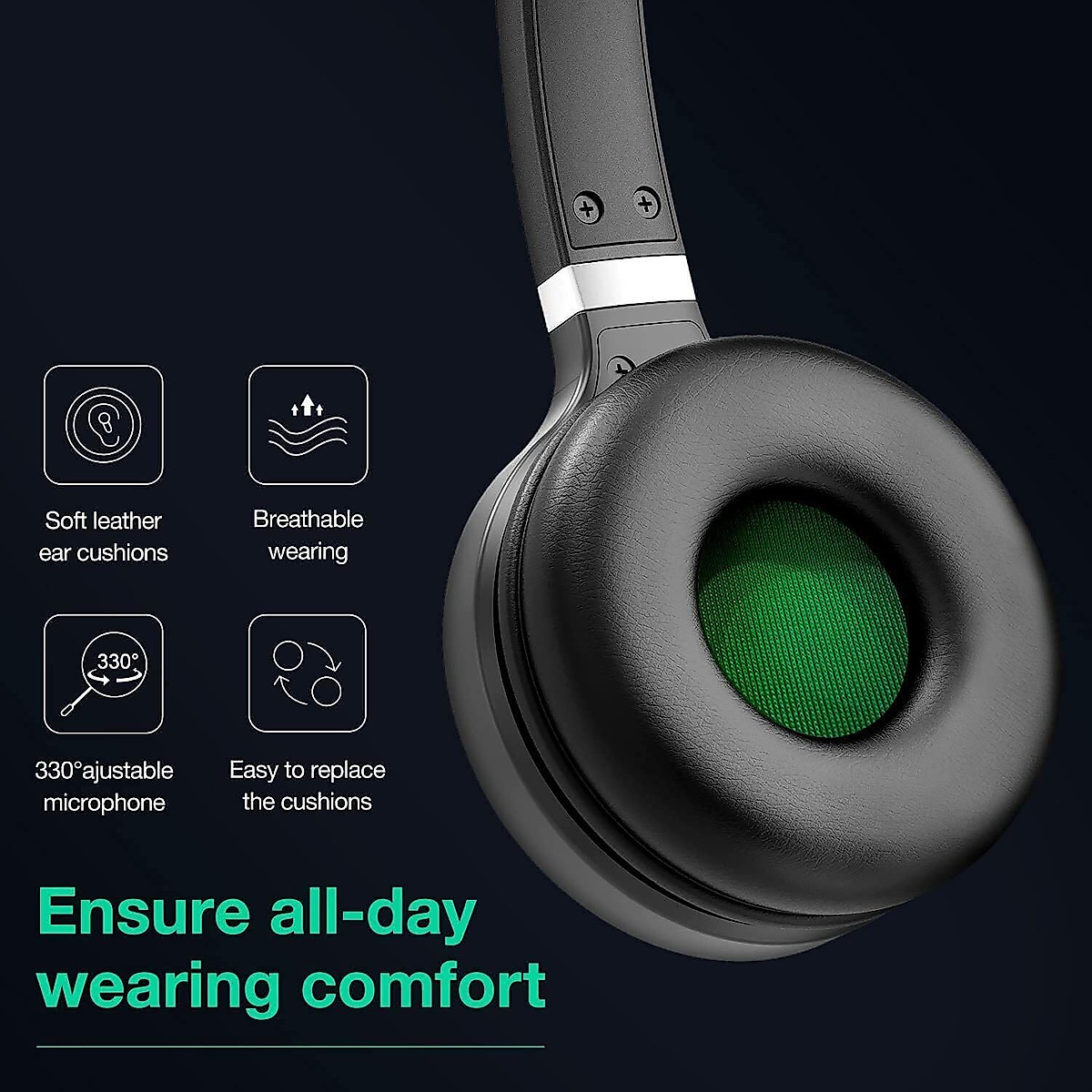 Yealink WH62 Mono Teams Wireless Noise Canceling Headset - Connects and Works with USB Enabled Desk Phones, Computers and Softphones. Headset Includes a 500ft Wireless Range + Intelligent Mute