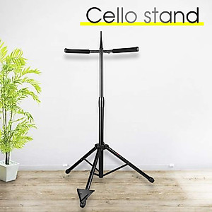 Mr.Power Adjustable Foldable Tripod Stand for Cello with Hook for Bow