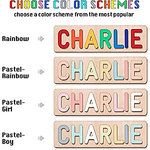 Name Puzzle for Kids Personalized, Custom Wooden Name Puzzle for Toddlers, Educational Baby Name Puzzle Toys, Personalized Name Puzzles for Baby Boy Girl, Customized Puzzles for First Birthday Gifts