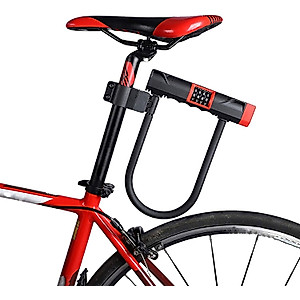 DULASP Bike U-Lock Password Code Bicycle U Lock Anti-Theft Road Bike Motorcycle Bike U Lock Steel Safety Heavy Duty Bicycle U-Locks U-Lock