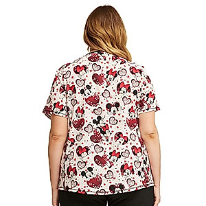Tooniforms Women Scrubs Top V-Neck Print TF783, L, Hearts To You