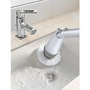 Electric Spin Scrubber, Sweepulire Cordless Cleaning Brush with 2 Speeds , Adjustable Extension Arm, 4 Replaceable Brush Heads, Power Shower Scrubber Cleaning Brushes for Bathroom, Tub, Tile, Floor