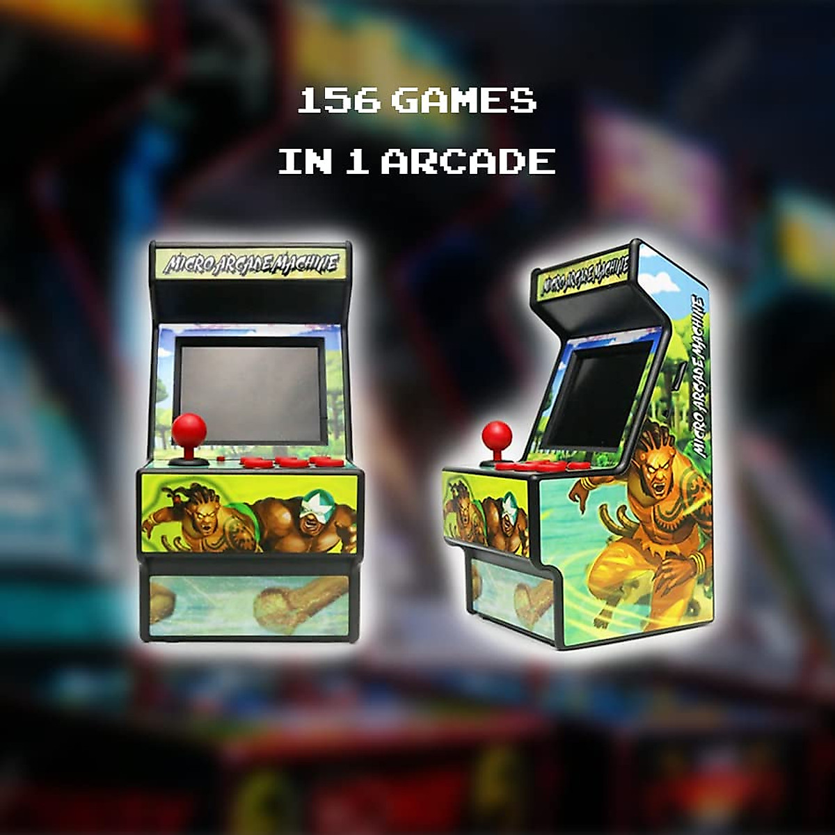 Mini Arcade Game, 156 Classic Handheld Games, Portable for Kids & Adults, 2.8" Eye-Protected Colorful Screen & Rechargeable Battery, TV Output (Type E)