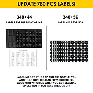 Bamboo Spice Rack Organizer With 28 Spice Jars, 780 Labels, 4 Tier Wood Hanging Shelf, Chalk Marker and Funnel Set for Drawer Cabinet Kitchen Countertop Wall Mount, Empty 4 oz Glass Jar & Shaker Lids